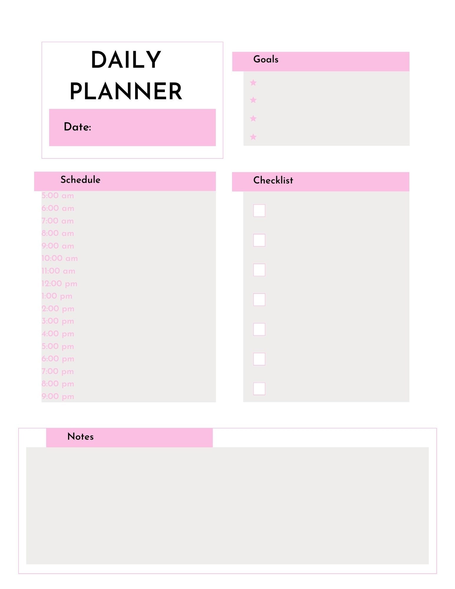 Digital Download Printable Daily Journal Planner - Etsy