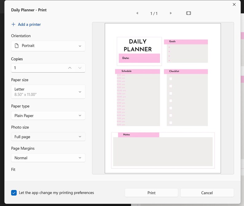 Digital Download Printable Daily Journal Planner - Etsy