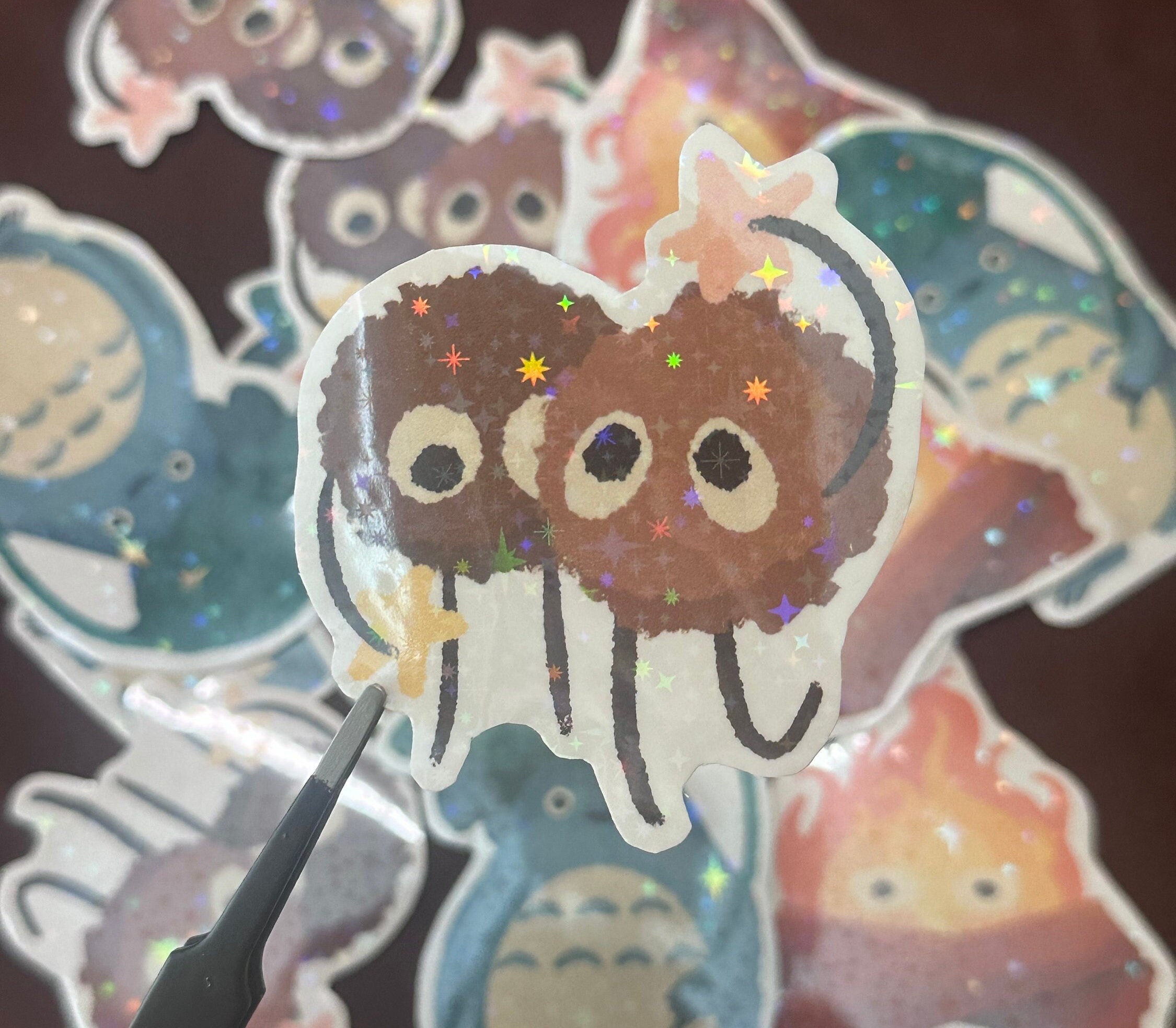 Studio Ghibli Soot Sprite, Totoro, Calcifer Holographic Stickers ...