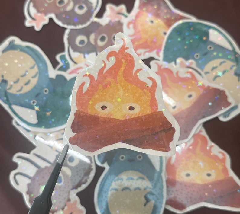 Studio Ghibli Soot Sprite Totoro Calcifer Holographic - Etsy