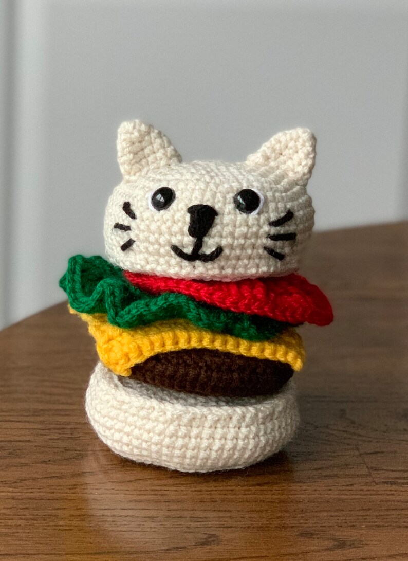 Crochet Pattern: Purrger, the Cat Burger, PDF - Etsy