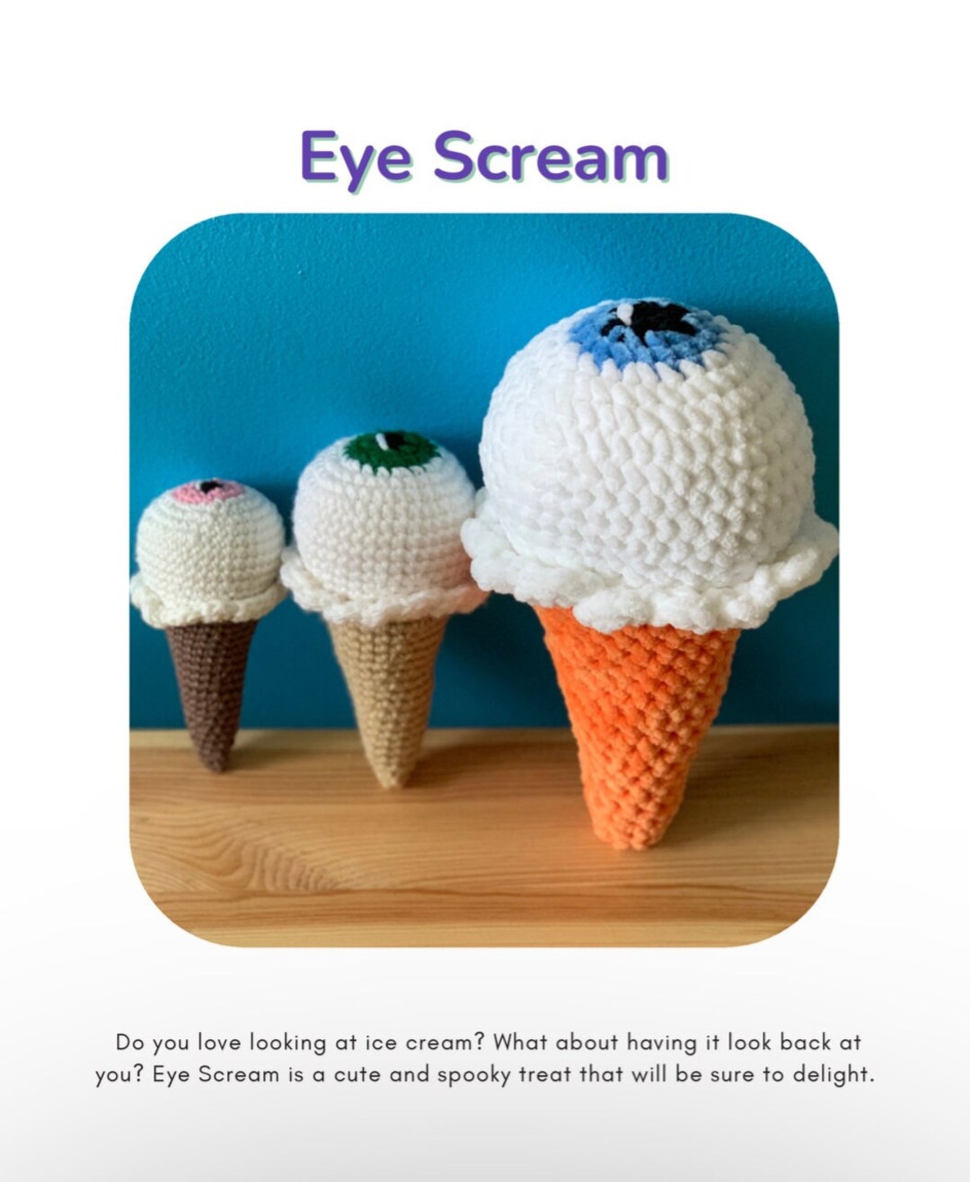 Crochet Pattern: Eye Scream, PDF (halloween Decor, Spooky, Eye Ice ...