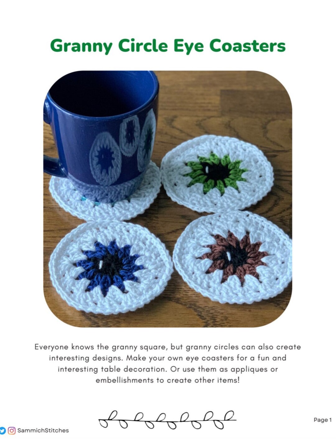 Crochet Pattern: Granny Circle Eye Coasters, PDF - Etsy