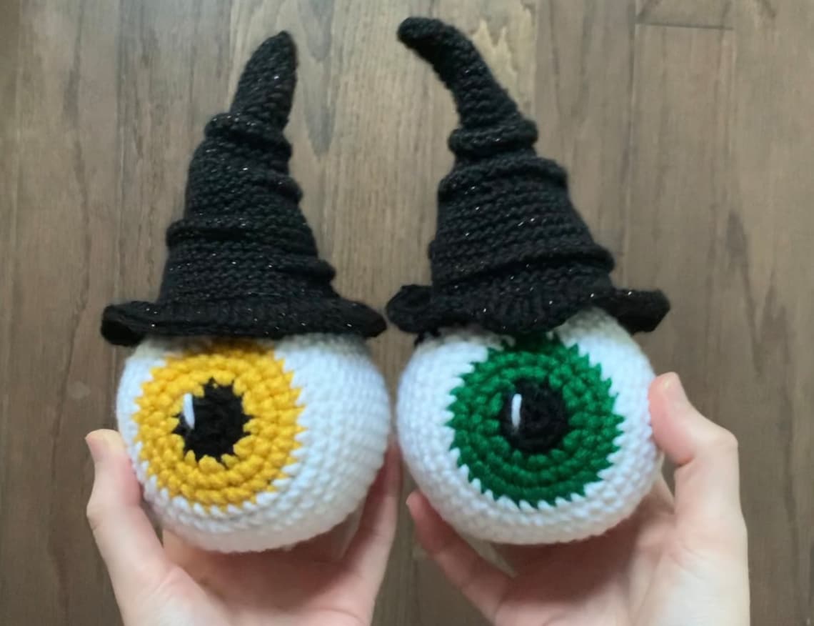 Crochet Pattern: Focus Pocus, the Eyeball Wizard, PDF (halloween Decor ...
