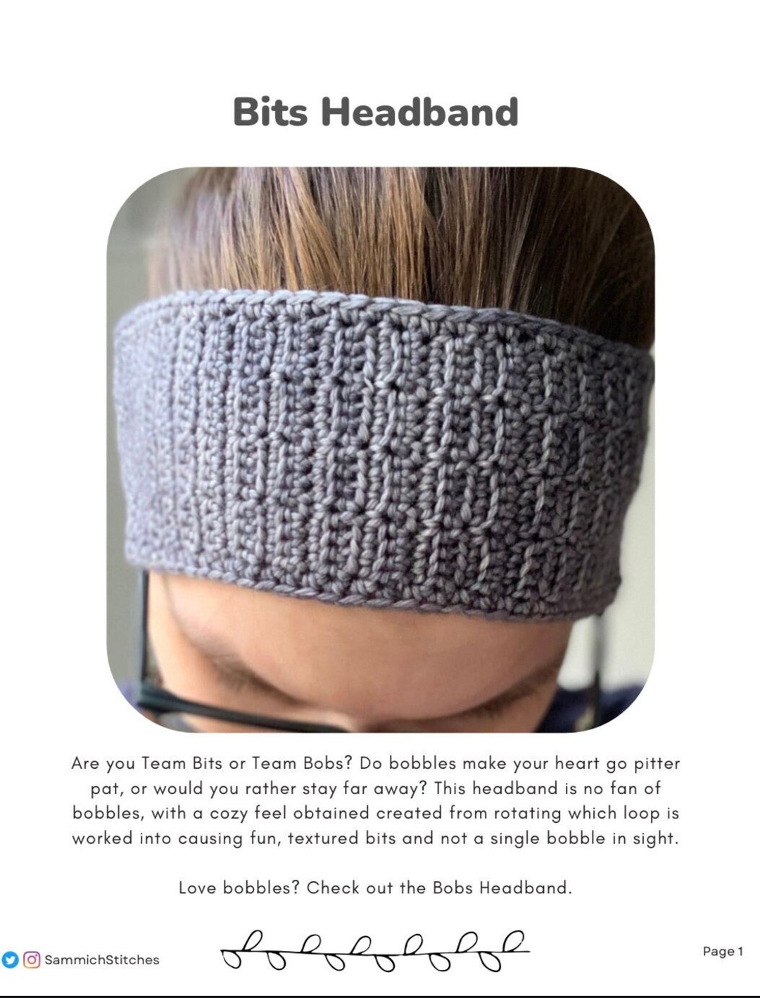 Crochet Pattern: Bits Headband, PDF - Etsy