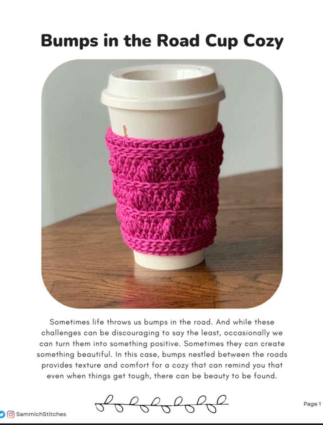 Crochet Pattern: Bumps in the Road Cup Cozy, PDF - Etsy