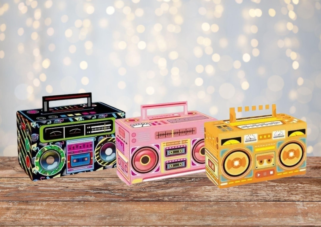Retro Boombox Paper Gift Boxes - 80s Party Favors, 12pcs - Etsy