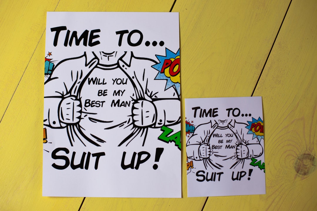 Suit up Wedding Poster Print Personalised Personalized!will You Be My ...