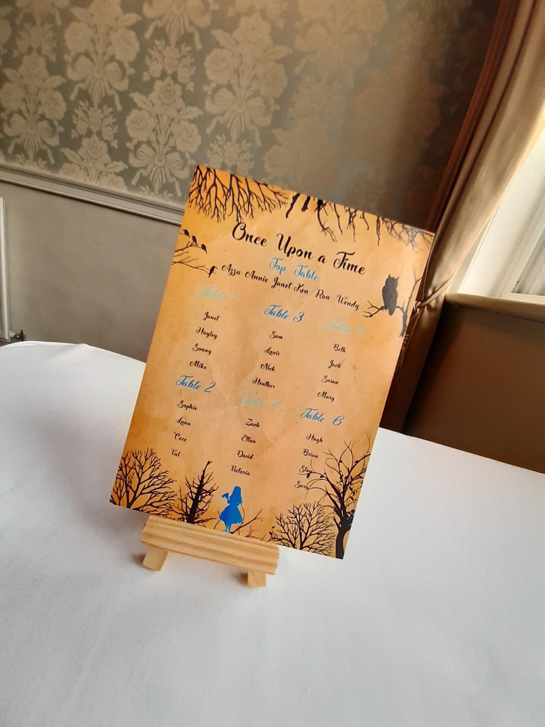 Alice in Wonderland Table Plan Correx Board Wedding Seating Chart Plan ...