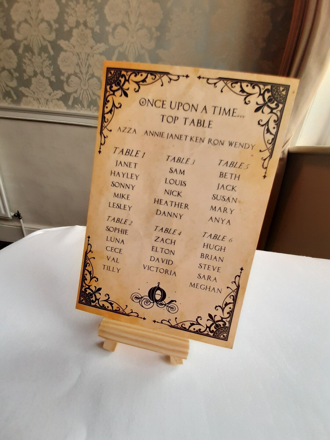 Cinderella Table Plan Correx Board Wedding Seating Chart Plan Fairytale ...