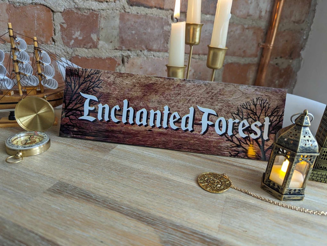 Enchanted Forest Woodland Sign Peter Pan Beauty and the Beast Wedding ...
