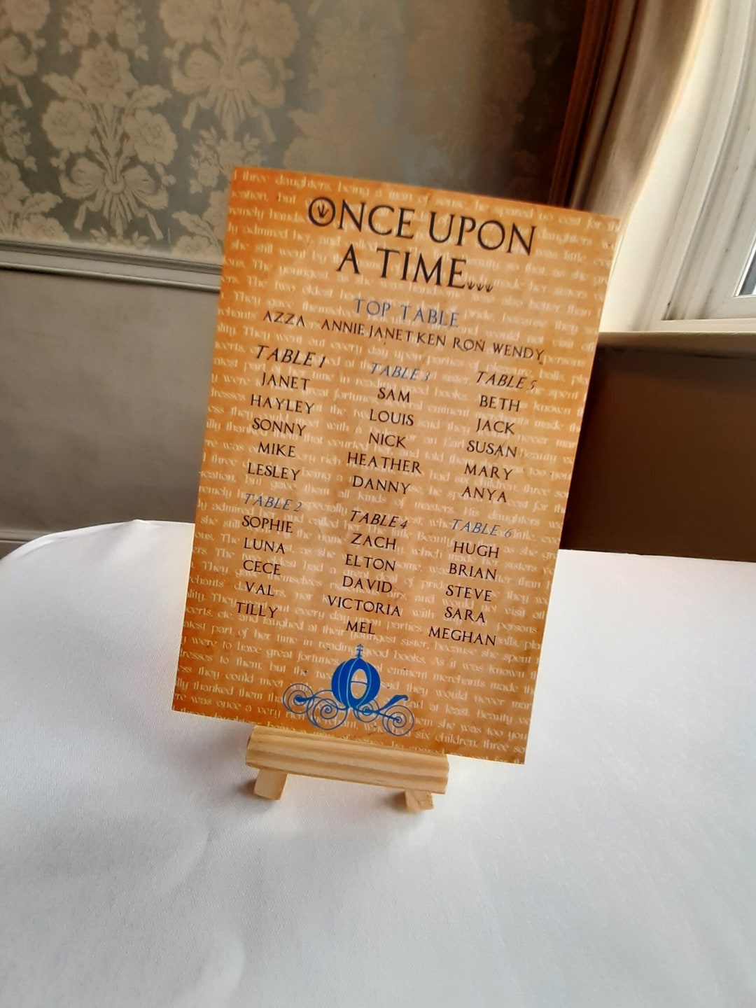 Cinderella Table Plan Correx Board Wedding Seating Chart Plan Fairytale ...