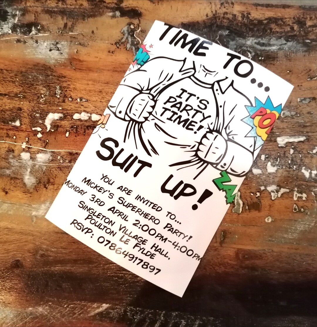 Suit up It's Party Time Birthday Invites Invitations - Etsy