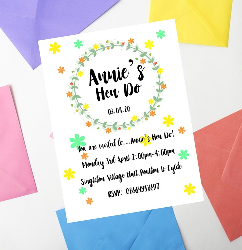 Hen Do Invitations Invites Maid of Honour Bride Bridesmaid | Etsy