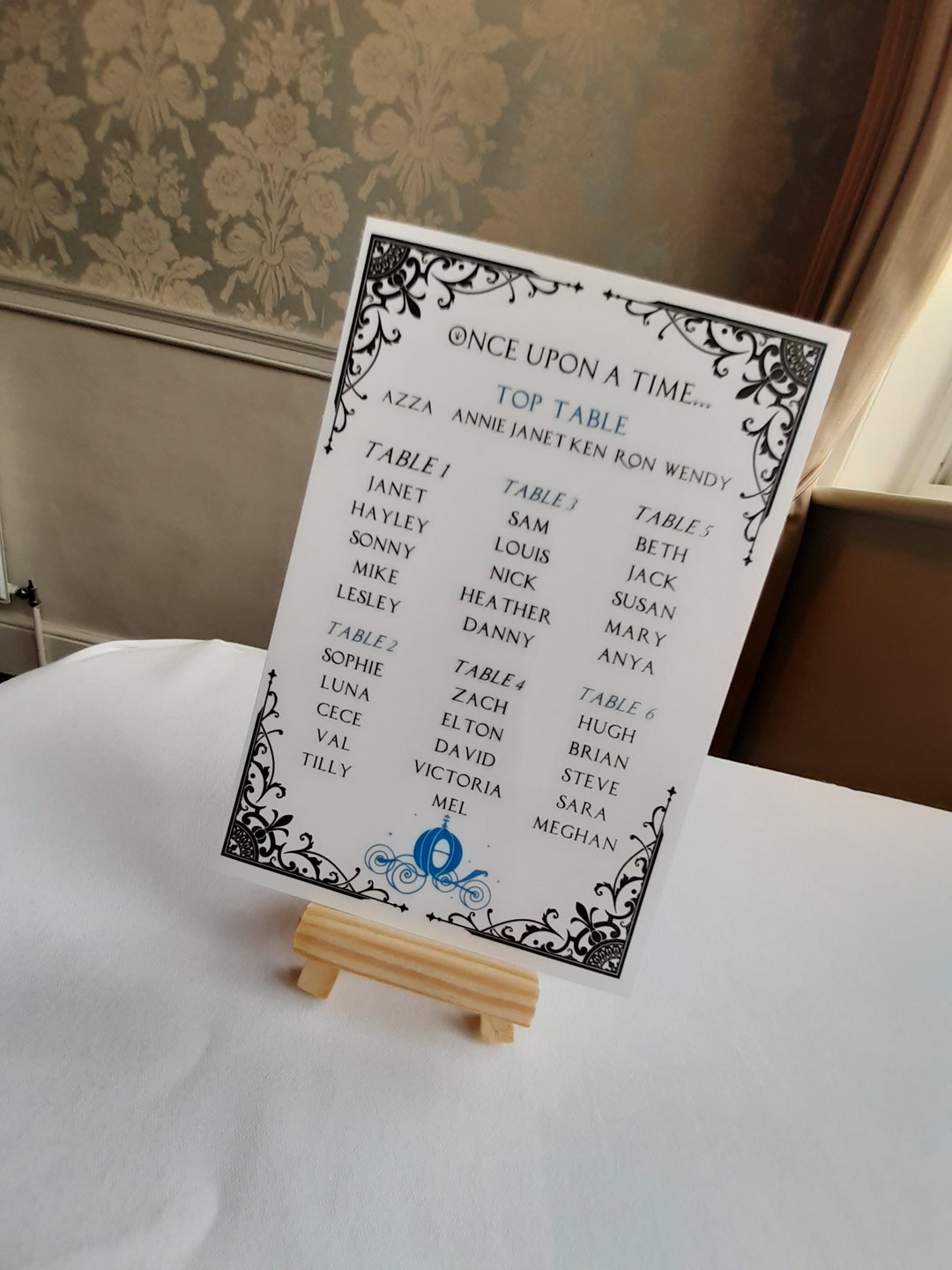 Cinderella Table Plan Correx Board Wedding Seating Chart Plan Fairytale ...