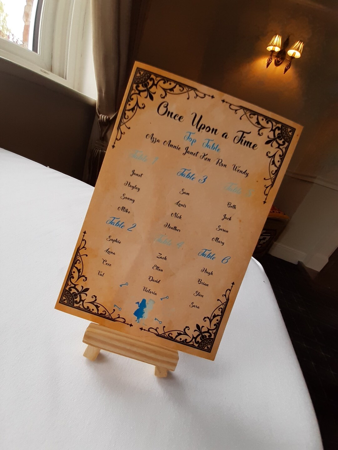 Alice in Wonderland Table Plan Correx Board Wedding Seating Chart Plan ...