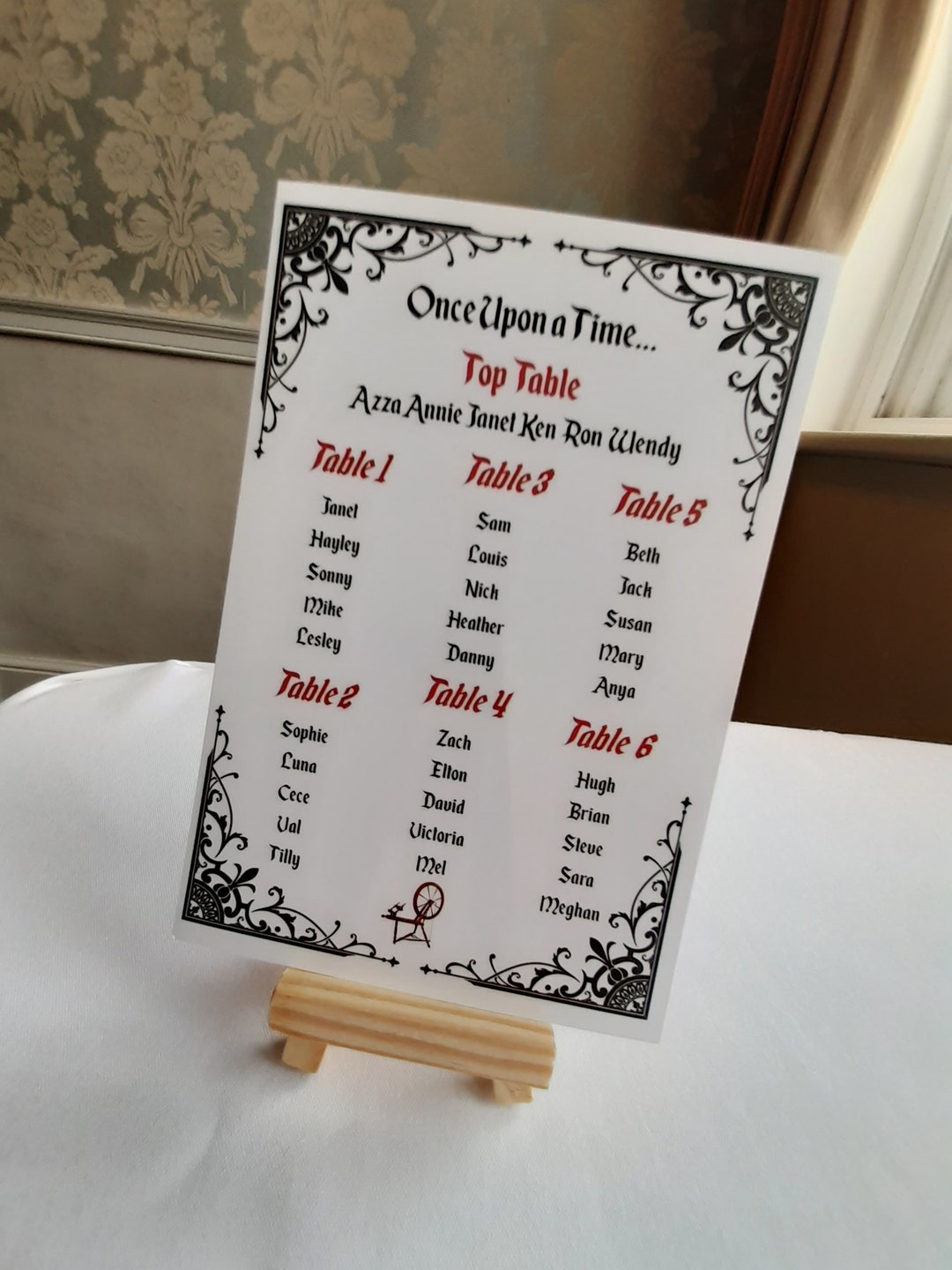 Fairytale Sleeping Beauty Table Plan Correx Board Wedding Seating Chart ...