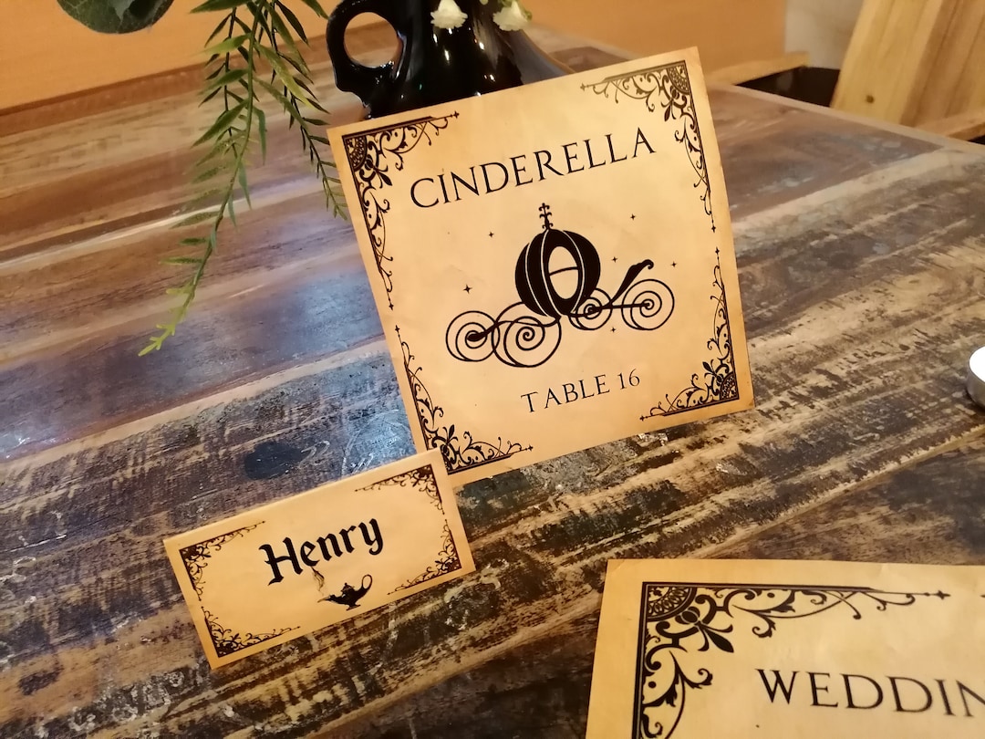 Fairytale Wedding Menu,table Name & Name Place Beauty and the Beast ...