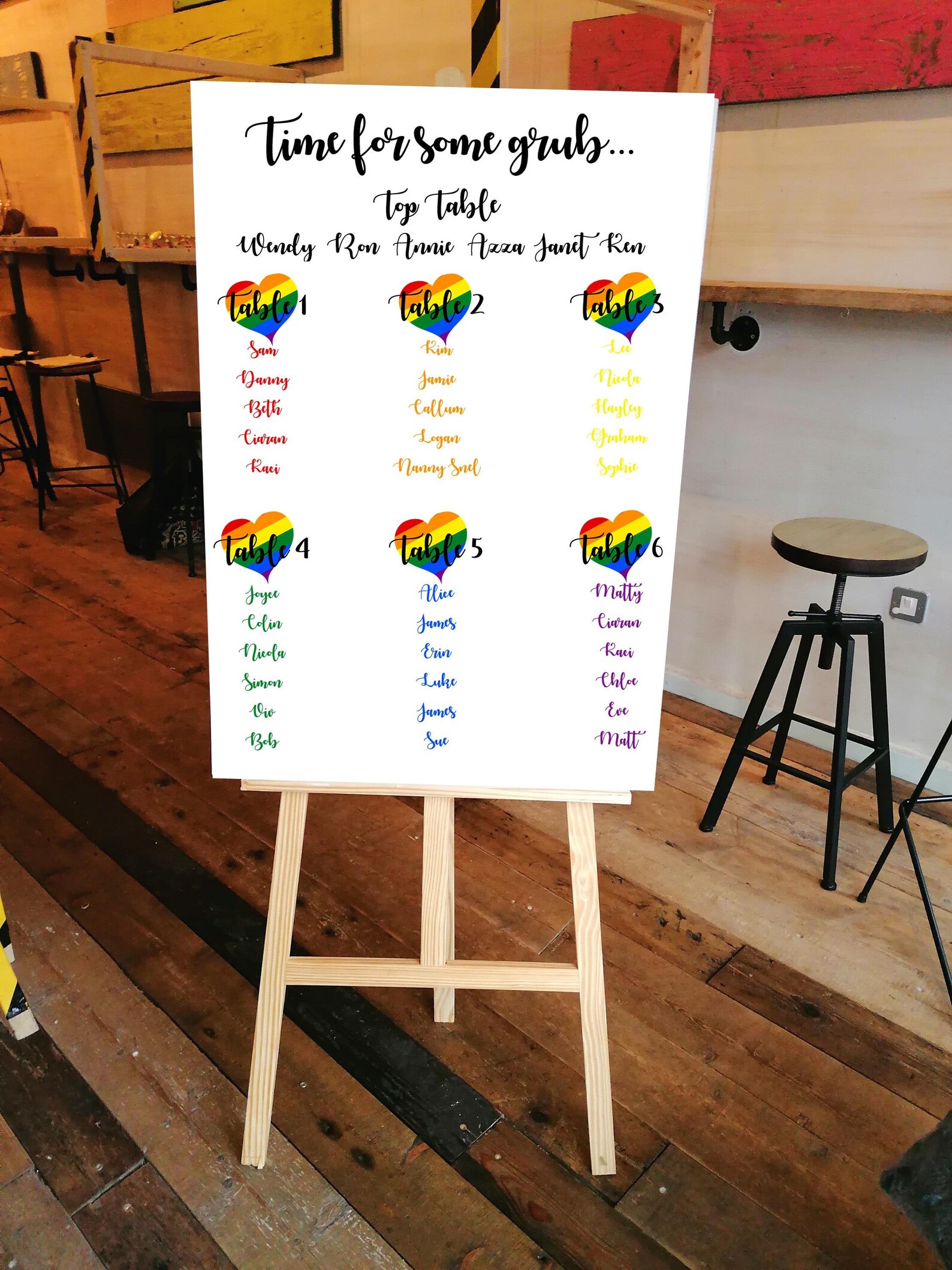 Love Heart Table Plan Correx Board Wedding Seating Chart Plan - Etsy