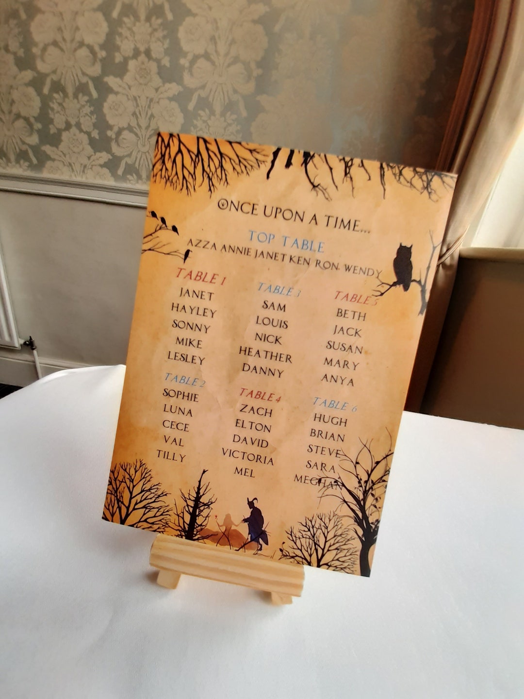 Beauty and the Beast Table Plan Correx Board Wedding Seating Chart Plan ...