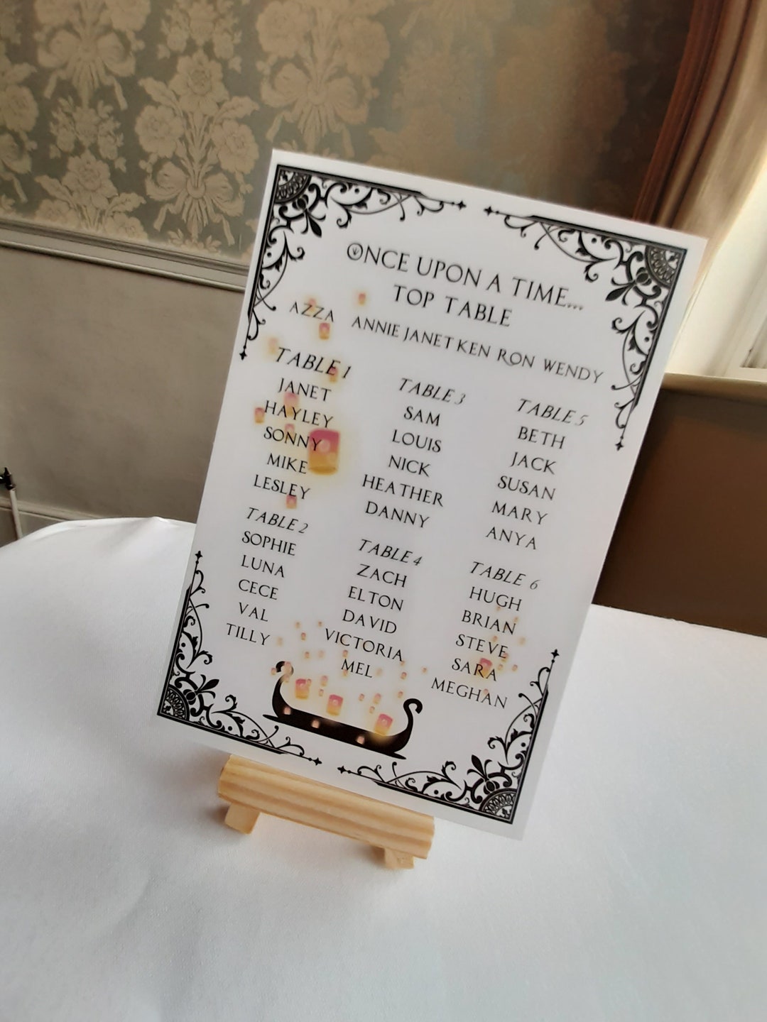 Fairytale Rapunzel Table Plan Correx Board Wedding Seating Chart Plan ...