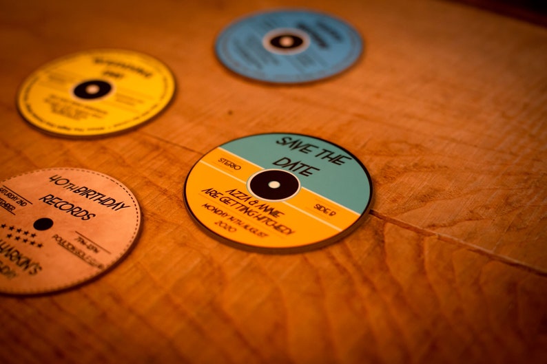 Record Wedding Vinyl Coaster LP Invitations Personalised | Etsy