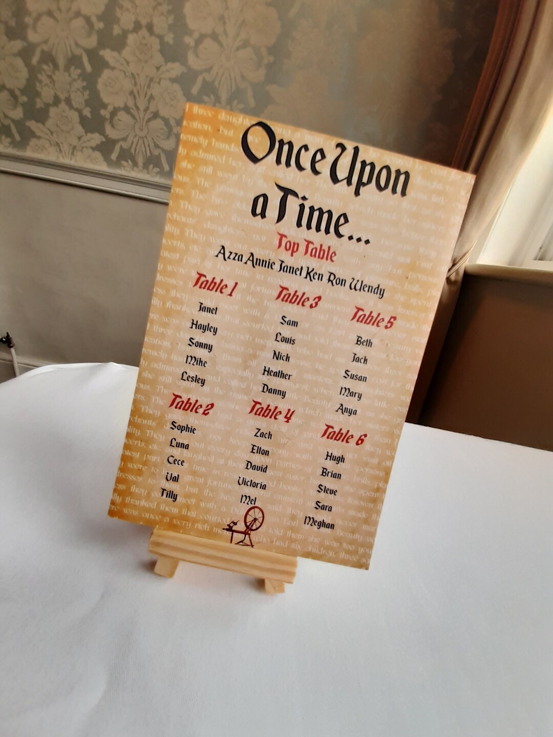 Fairytale Sleeping Beauty Table Plan Correx Board Wedding Seating Chart ...