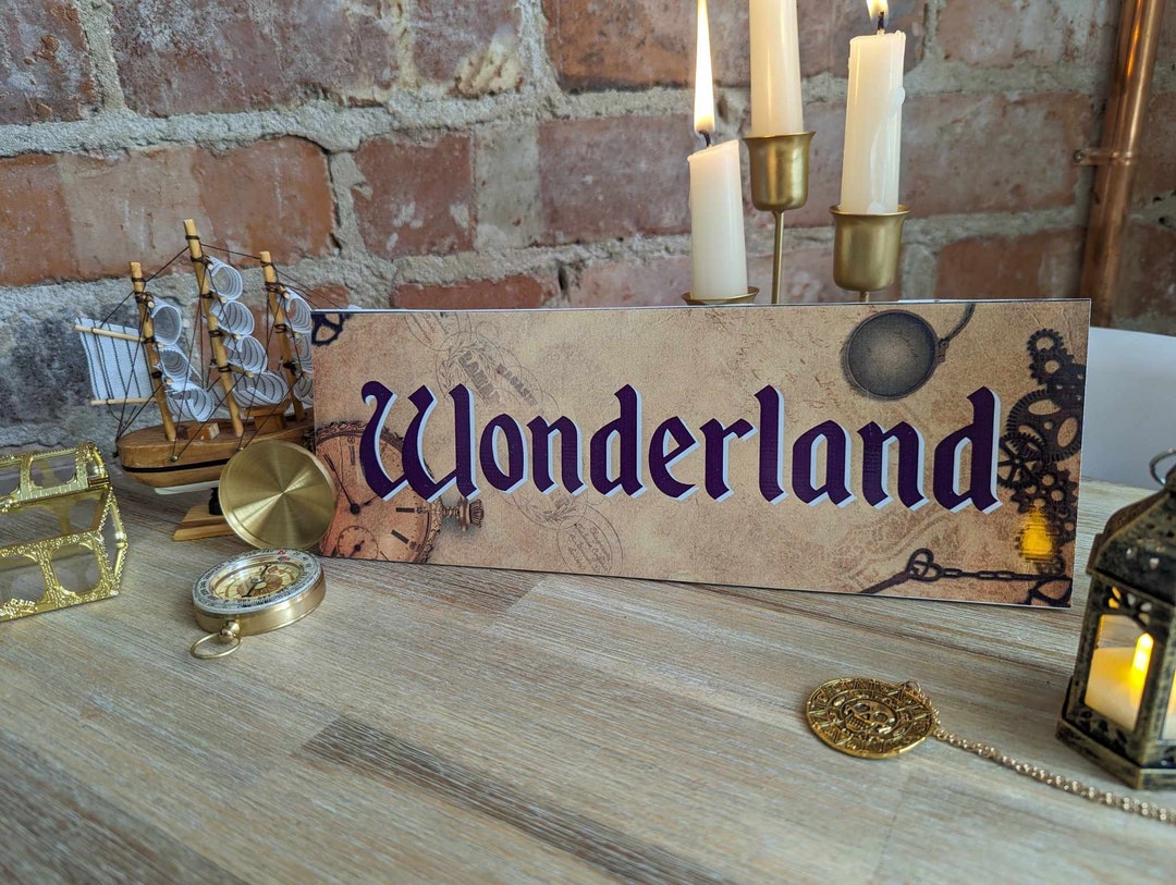 Wonderland Sign Alice in Wonderland Wedding Centrepiece Party Props ...