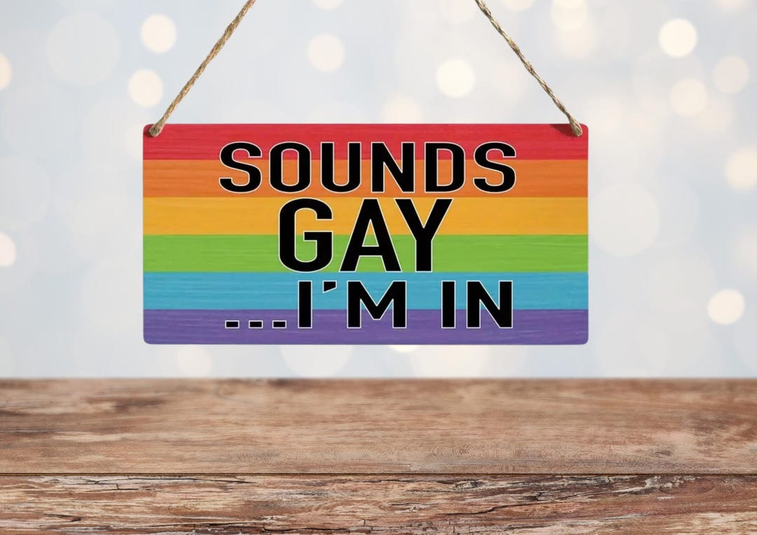 Sounds Gay I'm in LGBT Pride Sign | Rainbow Wooden Wall Hanging - Etsy