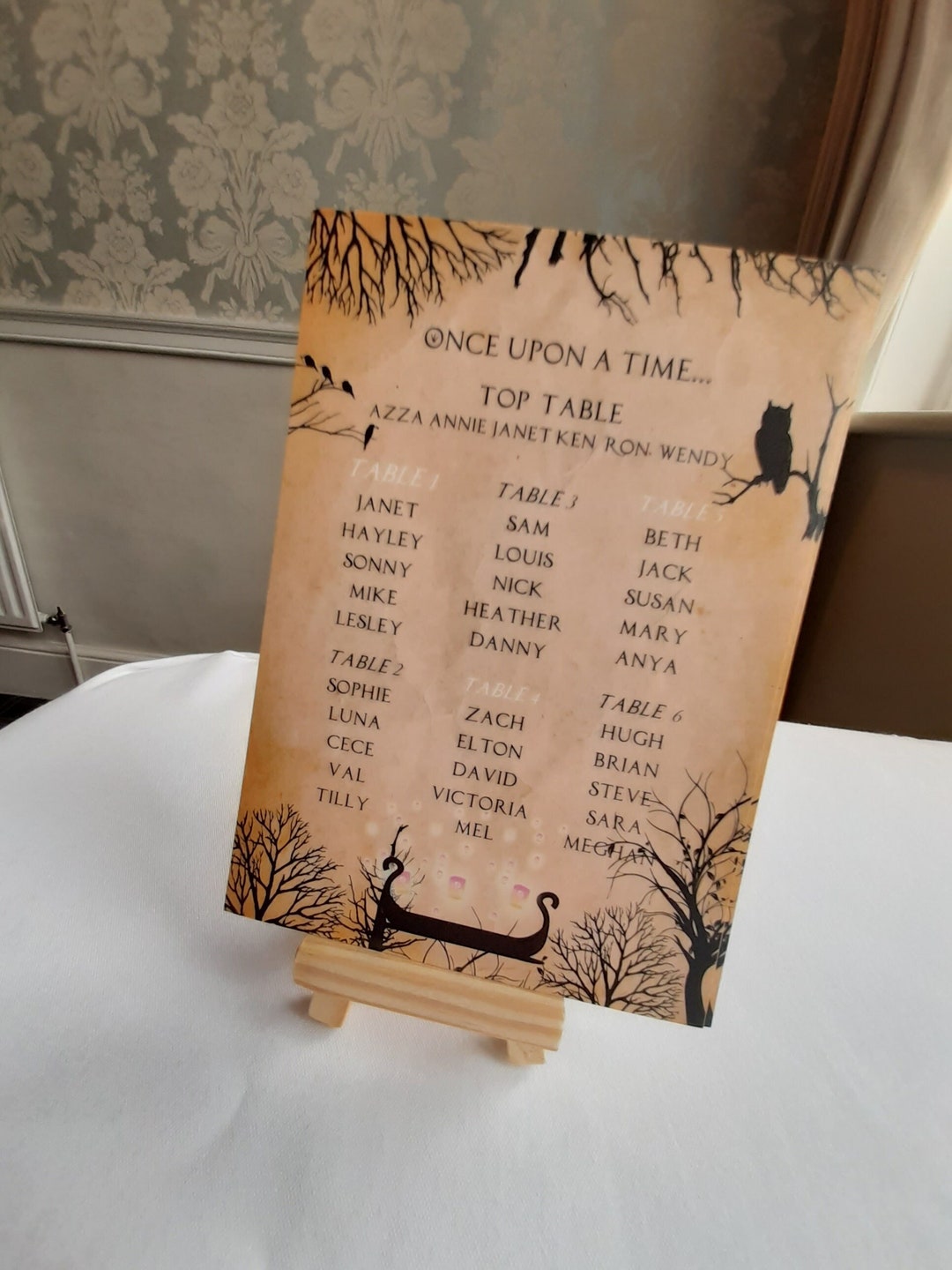 Rapunzel Table Plan Correx Board Wedding Seating Chart Plan Fairytale ...