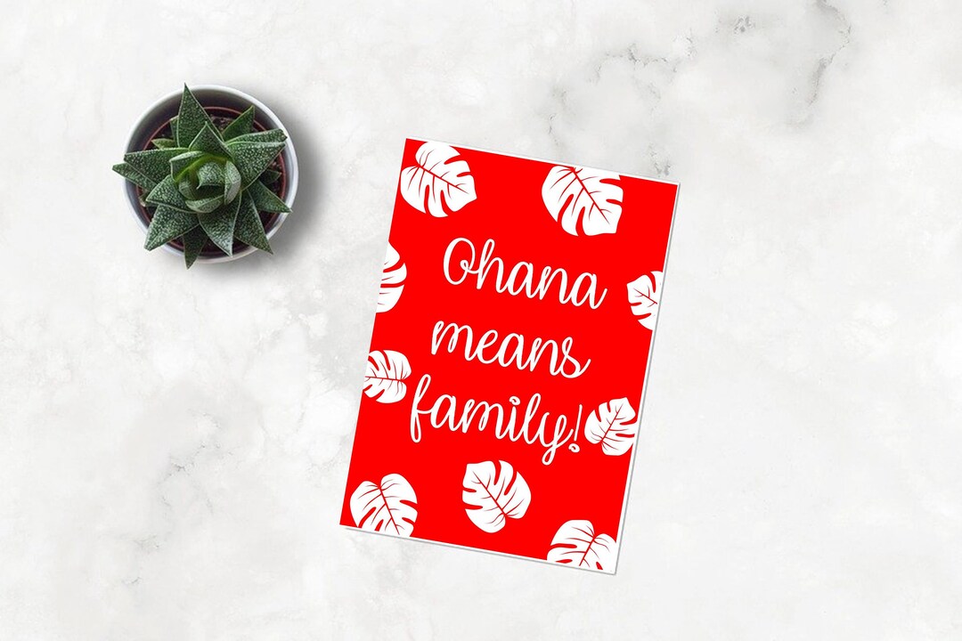 Ohana Means Family Poster Print Favors Favours Perfect for Hawaiian ...