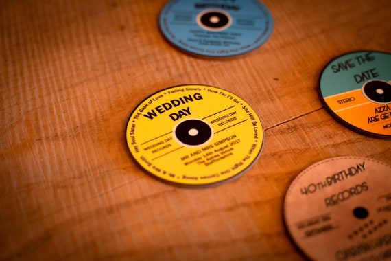 Record Wedding Vinyl Coaster LP Invitations Personalised | Etsy
