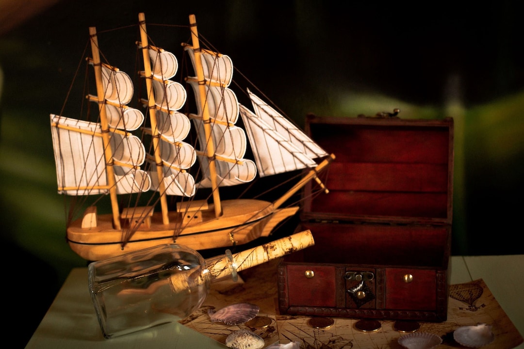 Peter Pan Pirate Ship Wooden With Sails Captain Hook Pirate Ship ...