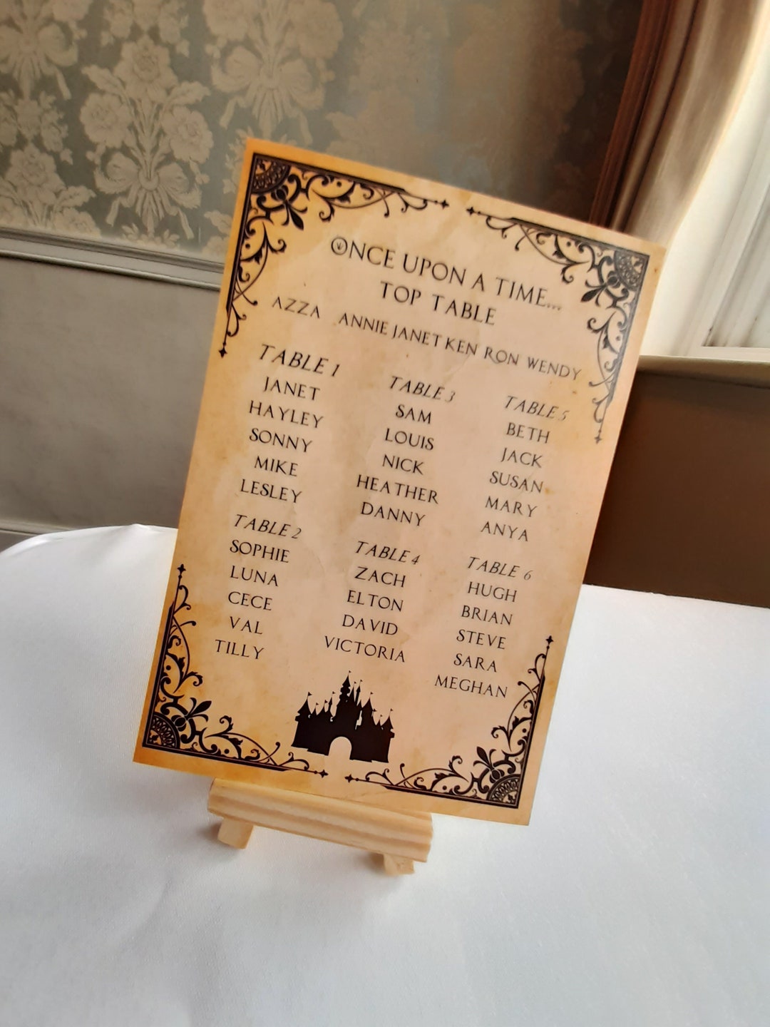 Fairytale Castle Silhouette Table Plan Correx Board Wedding Seating ...