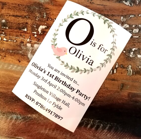 Letter Birthday Invites Invitations Personalised Personalized | Etsy