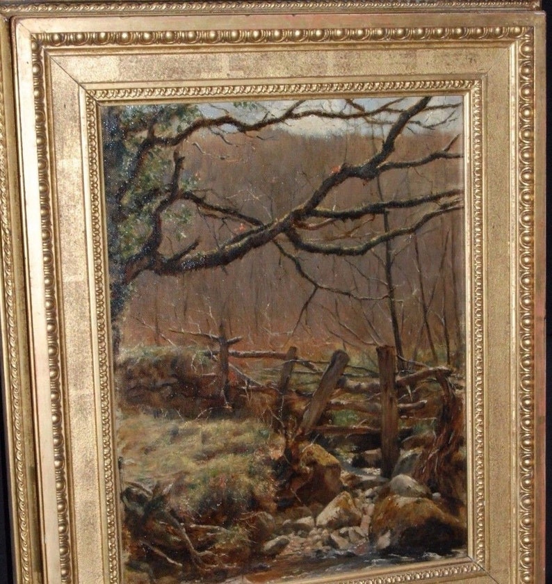 SIR JOHN COLLIER (1850-1934) Oil on Canvas, a Autumn Forest Landscape ...