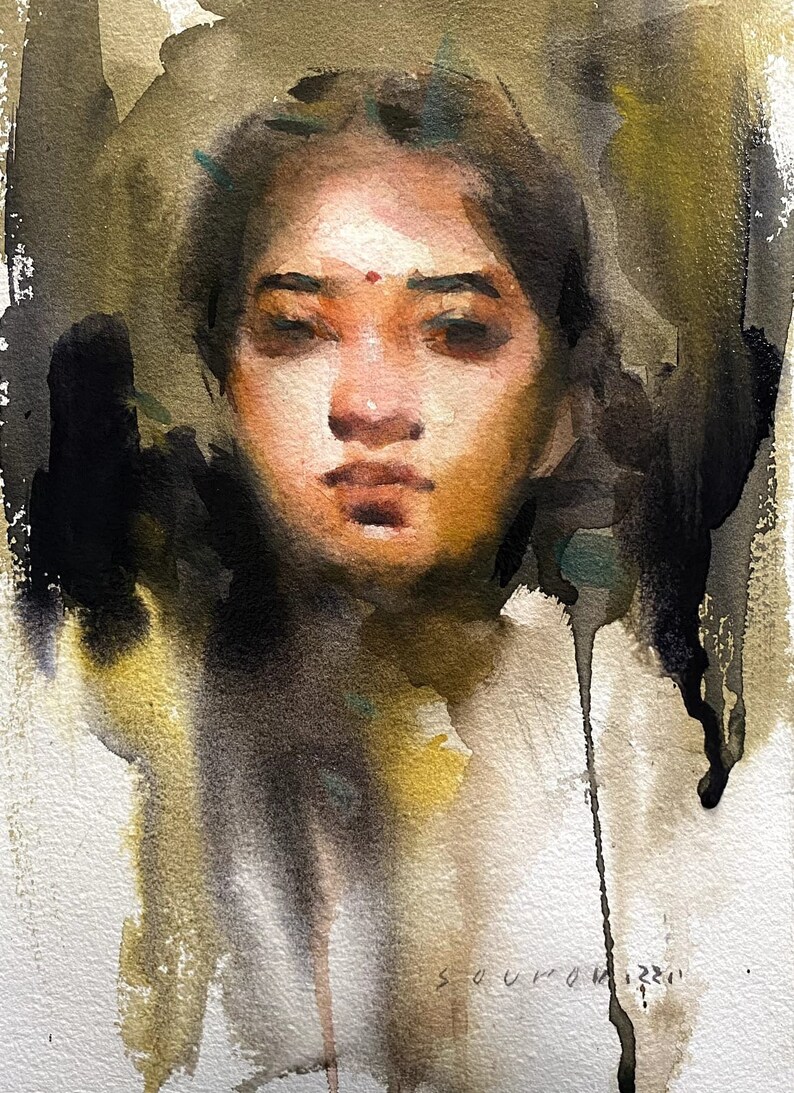 Sourav Shee Mixed Tempera Watercolor Emerging Indian - Etsy