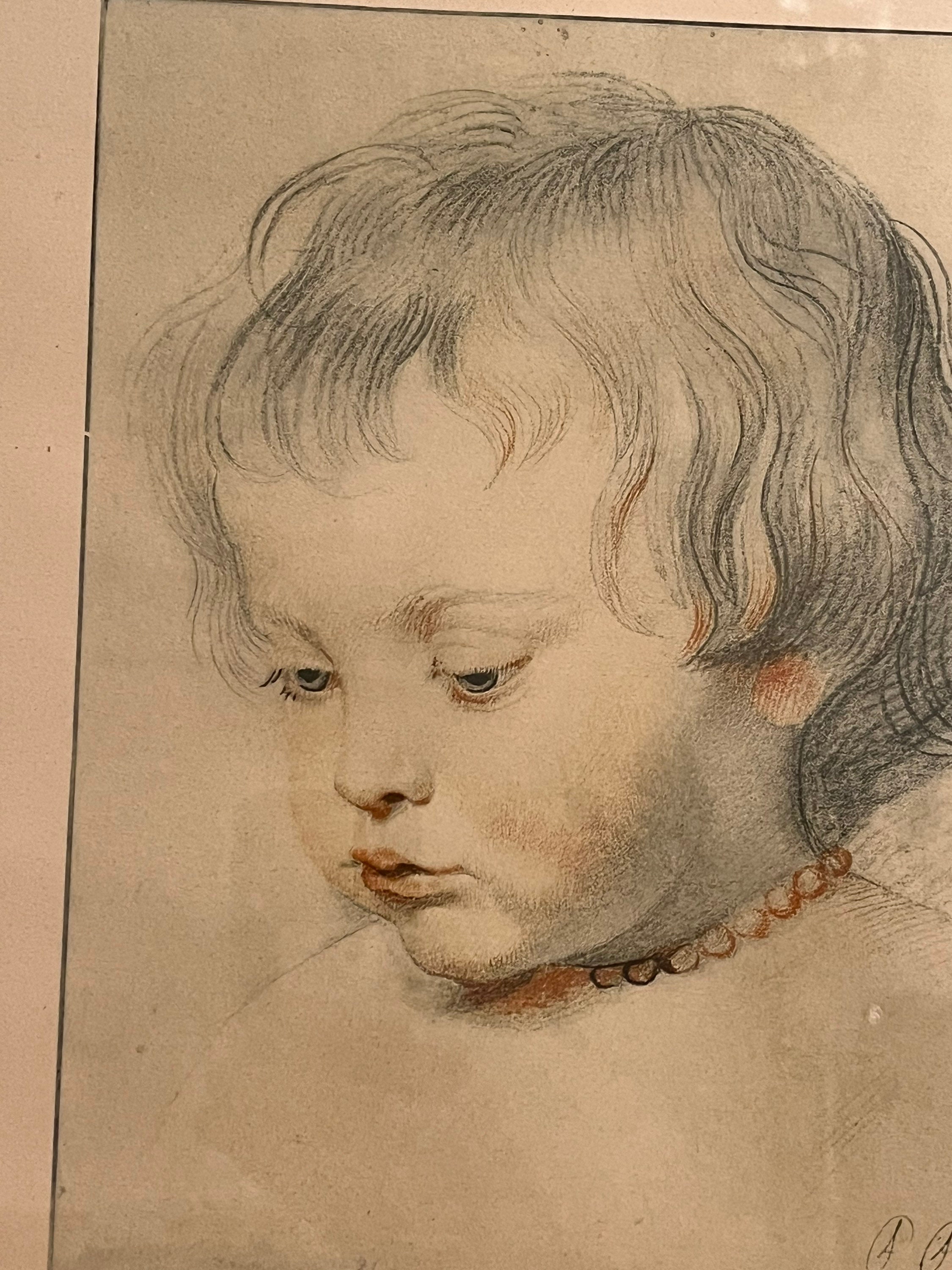 Peter Paul Rubens - Face of a Baby - Vintage Antique Print - Nicolas ...