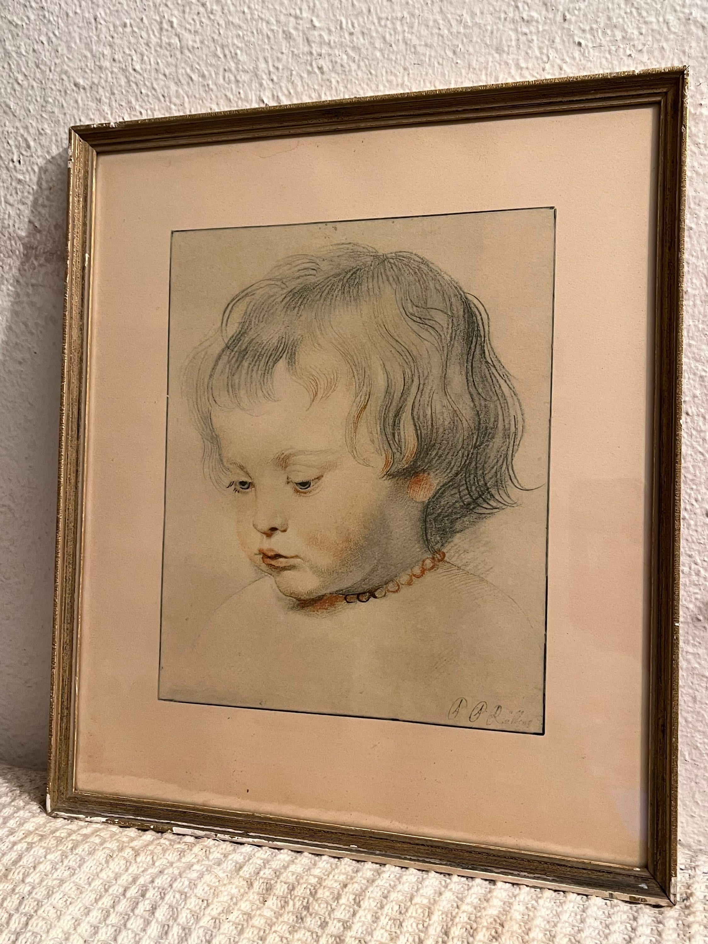 Peter Paul Rubens - Face of a Baby - Vintage Antique Print - Nicolas ...