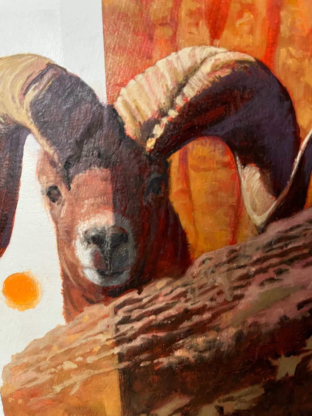 Vintage Shannon Stirnweis Illustration Art Oil Painting Ram Sierra ...