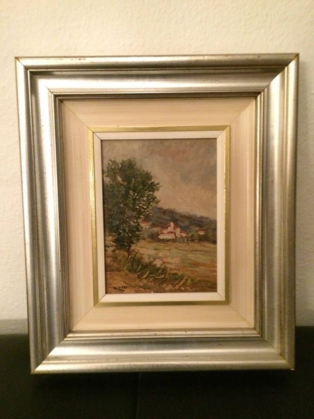 Artist A. Vitali , Signed Original Painting Size 15 X 20 Cm Title ...