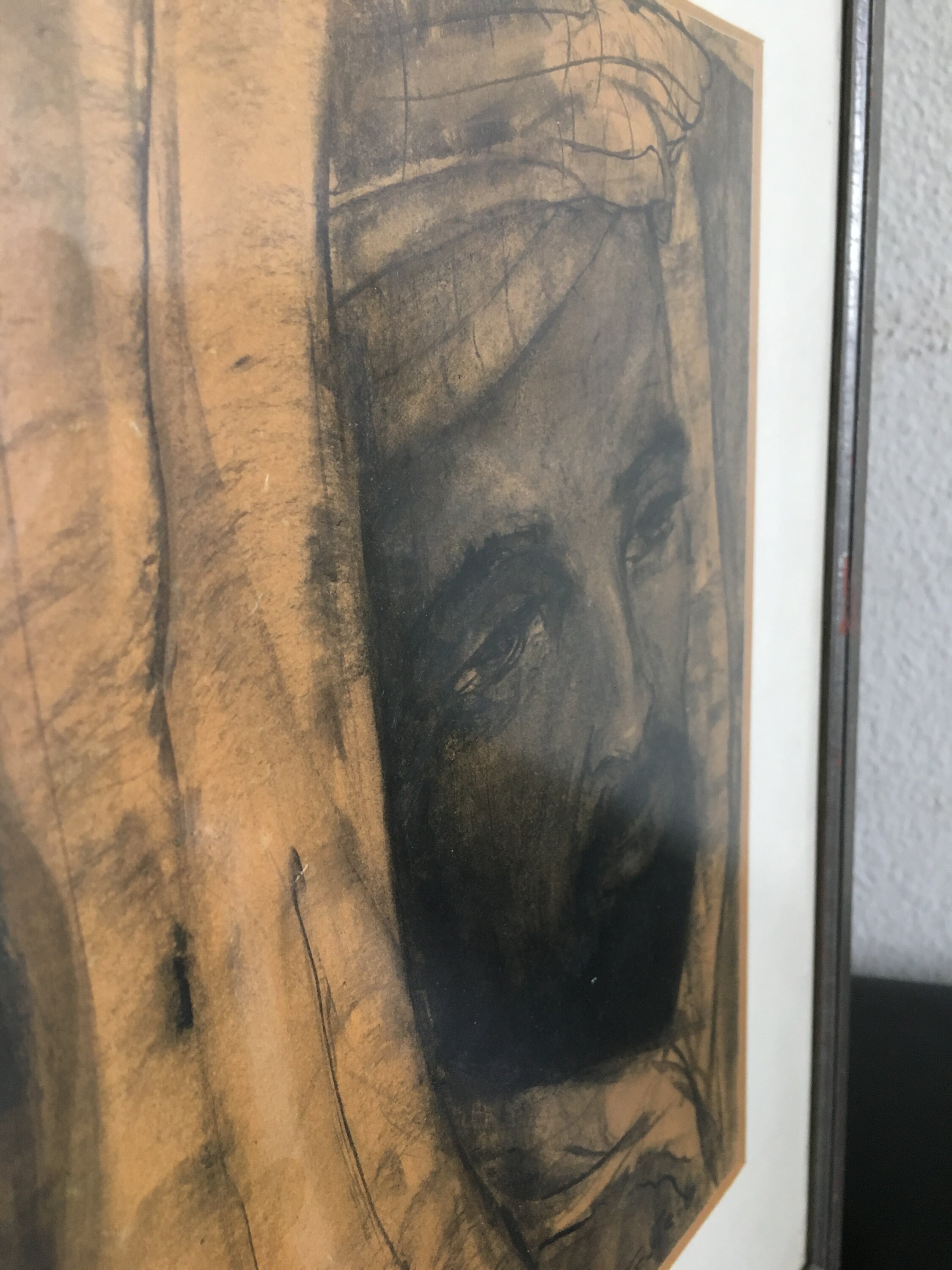 Joseph Steib - Listed German Painter Portrait Sketch of a Middle ...