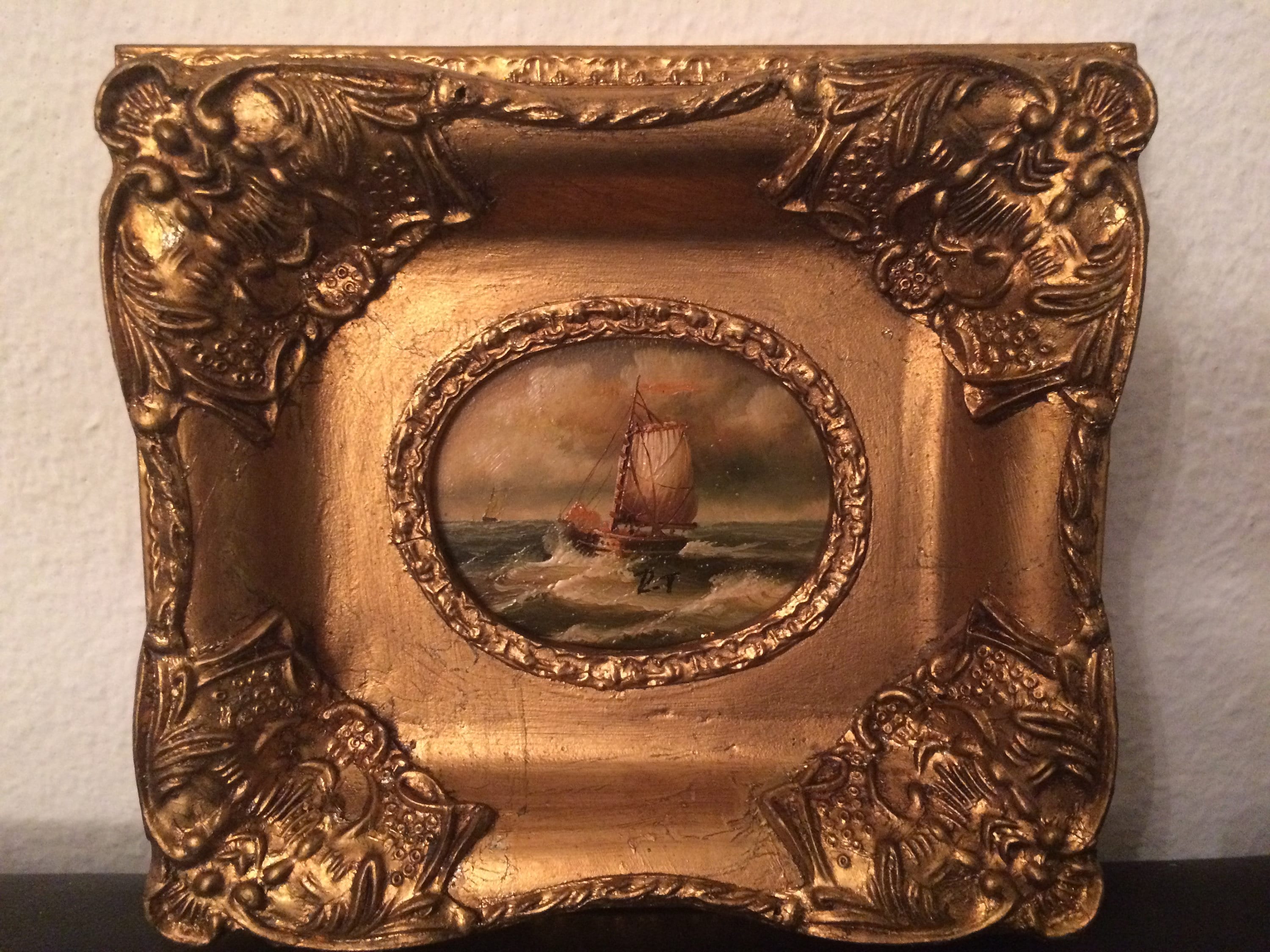 Two Very Rare Oil Miniature Sea-scape Nautical Paintings by - Etsy