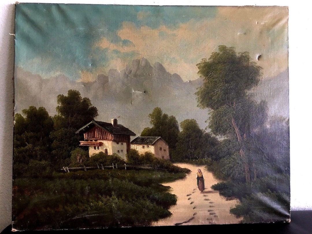 A. Bossi Signed Oil on Canvas Landscape Painting - Etsy