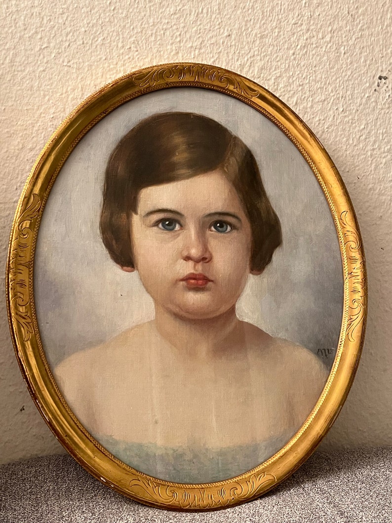 Portrait of a Very Sweet Young Girl Oval Frame - Etsy