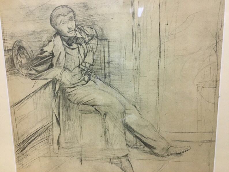 DEGAS Edgar, Man at the Top of Shape, Homme Au Haut De Forme, Stencil ...