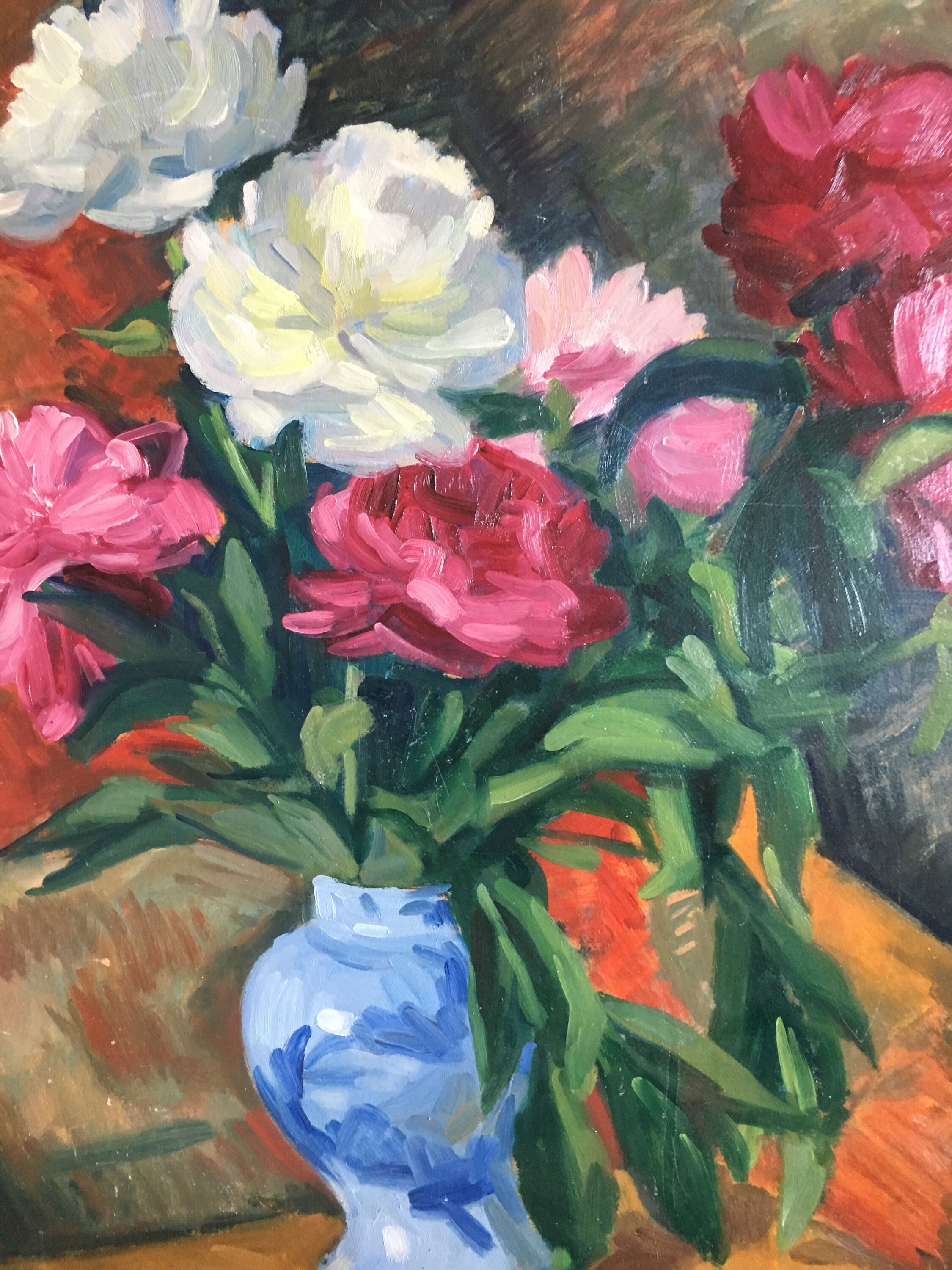 Swiss Artist : ERNST BUCHNER , Oil on Canvas , Floral Painting, Signed ...