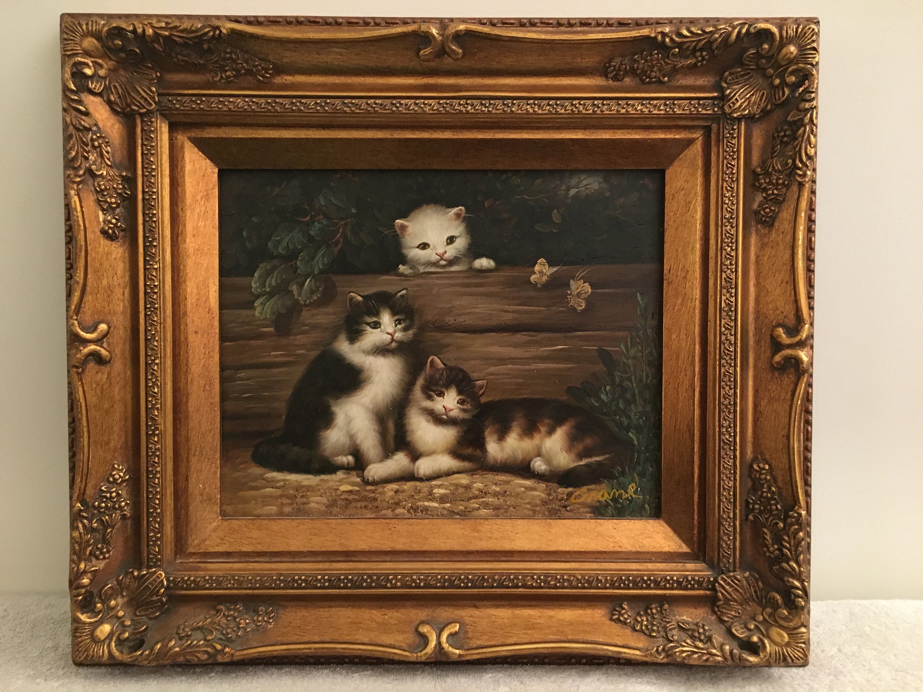Gorgeous Cats Painting - Ready to Hang, Amazing 3 Cute Cats, Great ...
