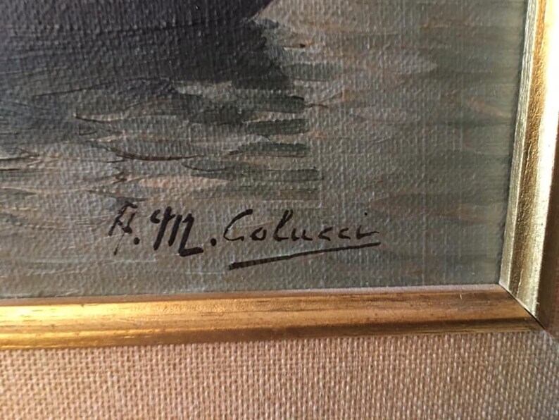 A. Colucci Sea-scape, Large Italian Painting by Colucci - Etsy