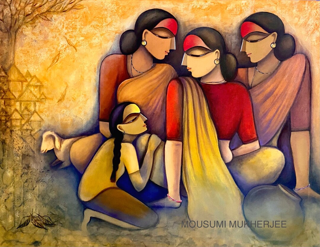 MOUSUMI MUKHERJEE artista india contemporánea independiente - Etsy España